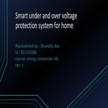 Smart under and over voltage protection system for | PPT