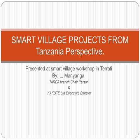 Terrat | Aug-15 | Smart Village Projects From A Tanzanian Perspective ...