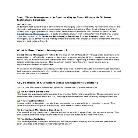 Smart Waste Management_ A Smarter Way to Clean Cities with Globose ...