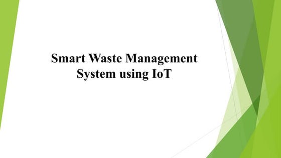 Smart waste management system | PPT