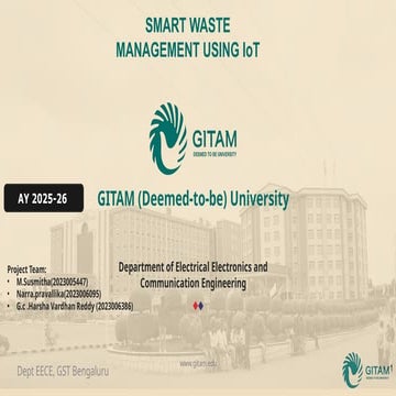 SMART WASTE SEGREGATION MANAGEMENT USING IoT | PPTX