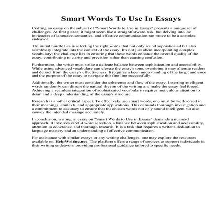 Smart Words To Use In Essays.pdf