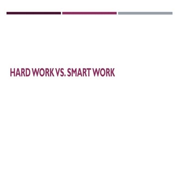 smart work and hard work presentation ppt | PDF