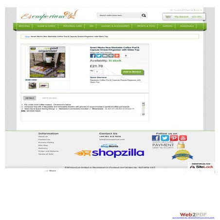 Smart works new stackable coffee pod & capsule drawer organiser with ...