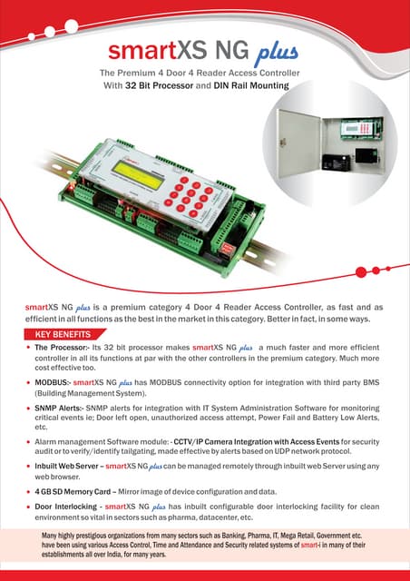 smartXS NG:- 4 Door 8 Reader Access Control Panel | PDF