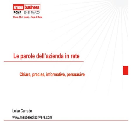 Smau Roma 2011 Luisa Carrada | PDF