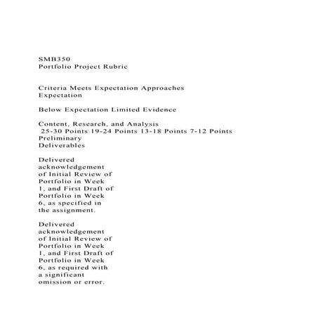 SMB350 Portfolio Project Rubric Criteria Meets Expecta.docx