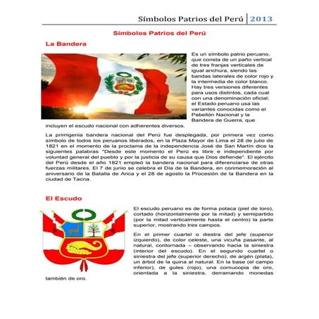 Símbolos Patrios Del Perú | DOCX