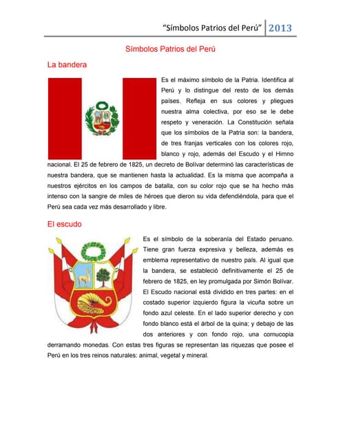 Los símbolos patrios del perú | PDF