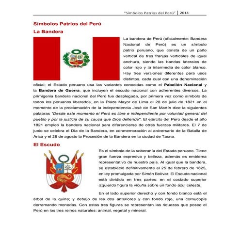 Símbolos patrios del perú | DOCX