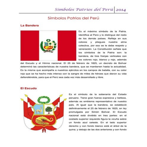 Símbolos patrios del perú | PDF