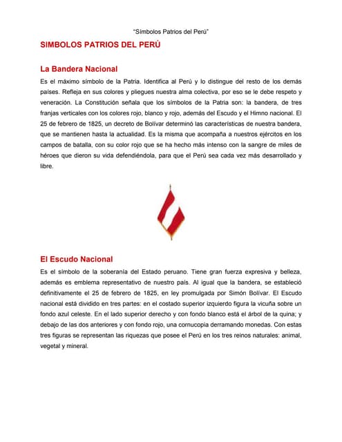 Los símbolos patrios del perú | PDF