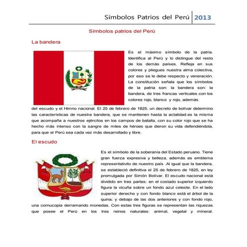 Símbolos patrios del perú | DOCX