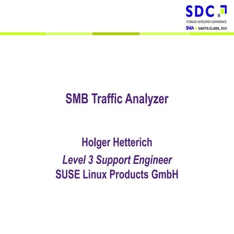 SMB Traffic Analyzer @ SDC 2010 | PDF