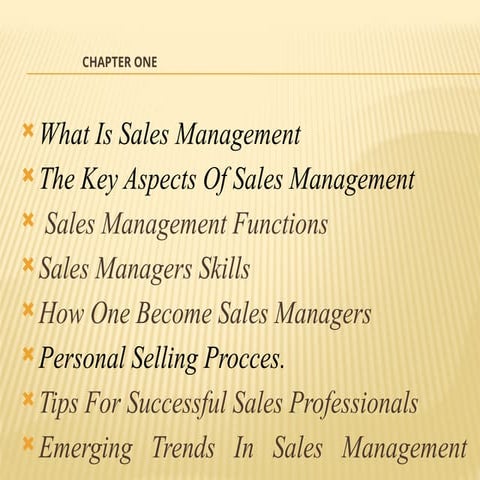 sales management course introduction part | PPTX