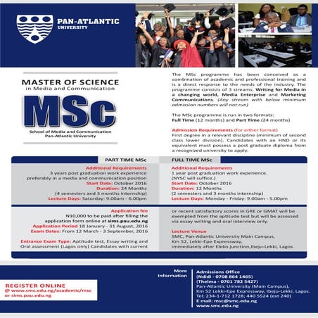 Smc msc 2016 academic flyer | PDF