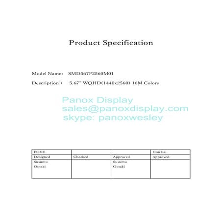 5.7 inch Amoled(1440x2560) Datasheet | PDF