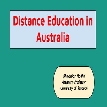 Distance education in Australia by Shuvankar Madhu | PDF