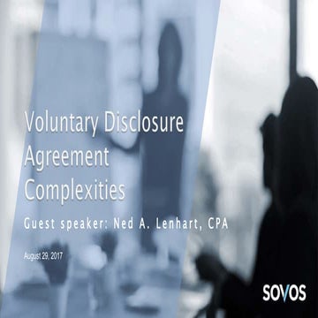 Voluntary Disclosure Agreements Demystified | PPT