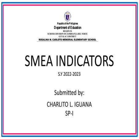 SMEA INDIDICATROS FOR PRESENTATION OF THE MEETING | PPTX