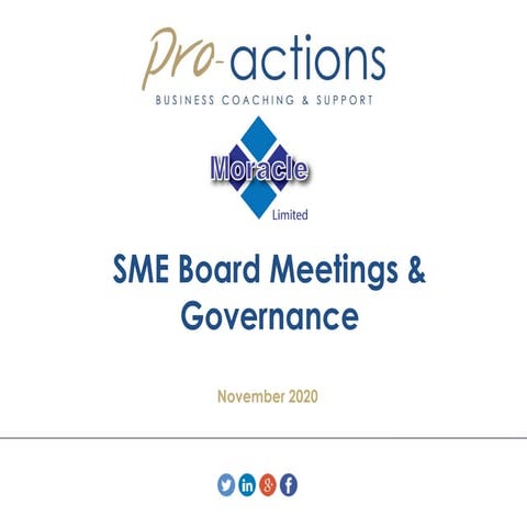 SME Board Meetings and Governance - 11th November 2020 | PPT