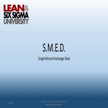 Single Minute Exchange of Dies (SMED) | PPTX