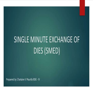 SMED - Single Minute Exchange of Dies | PDF