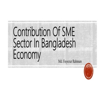 SME in Bangladesh | PPT