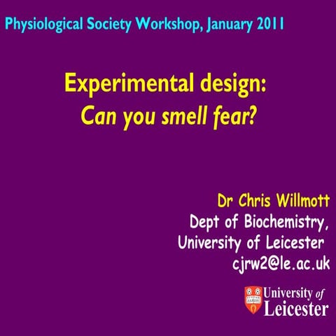 Experimental design: smell of fear | PPT