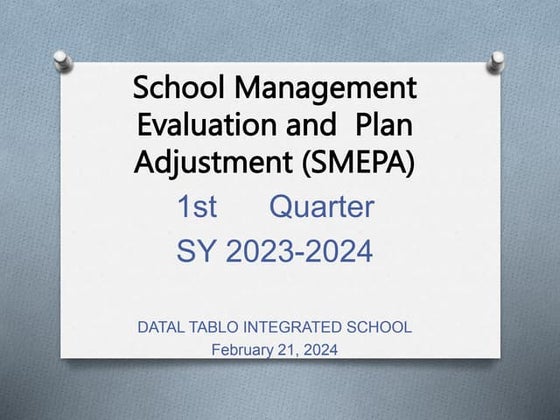 SMEA-FIRST-2022-2023.pptx | Educational Assessment | Education