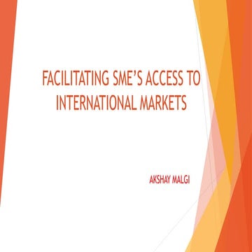 Indian SME access to International Markets | PPT