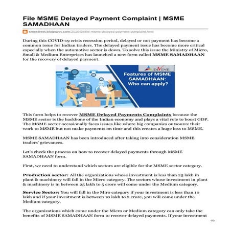 Steps To File MSME Complaint | MSME SAMADHAAN | PDF