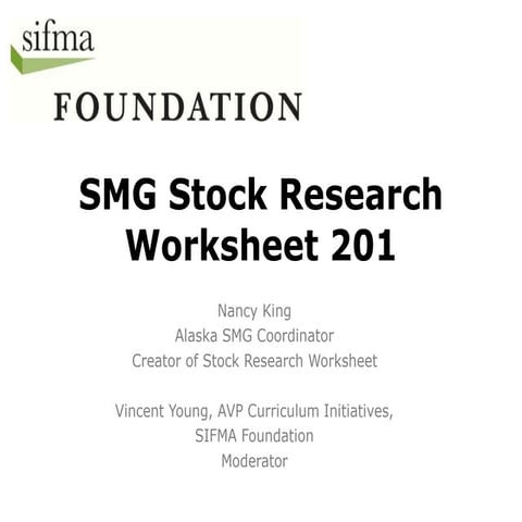 SMG Stock Research Worksheet 201: Answers to Students' Questions | PPTX