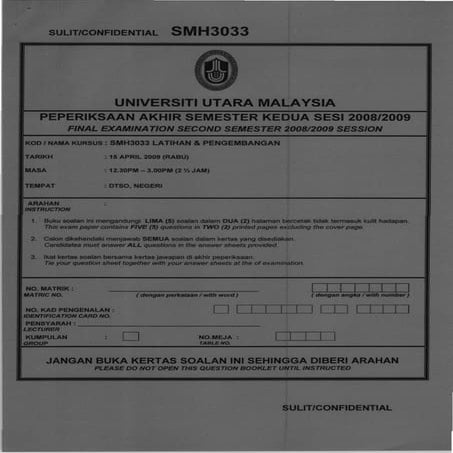 Smh 3033 past year | PDF