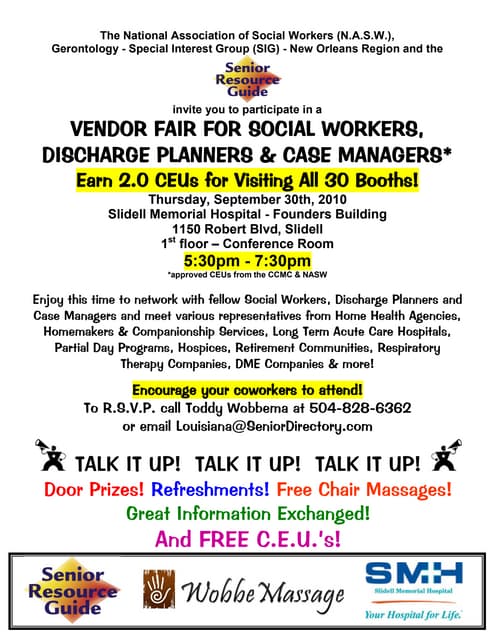 Vendor flyer for senior resource fair | PDF