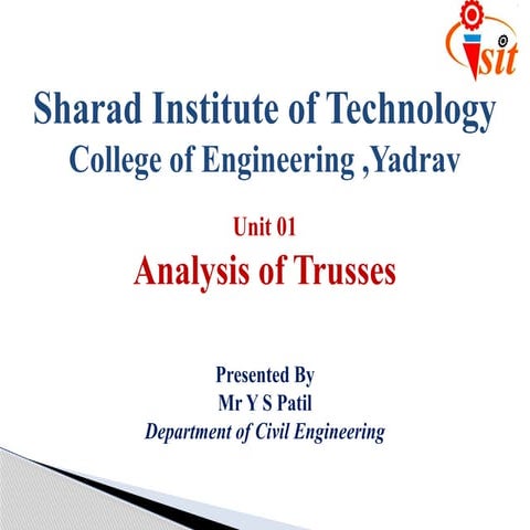 Analysis of Trusses By Unit load method.pptx