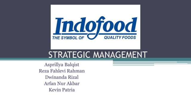 Manajemen Strategi PT Indofood Sukses Makmur Tbk | PPTX