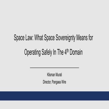 INTERNATIONAL SPACE LAW(OUTER SPACE TREATY) | PPTX