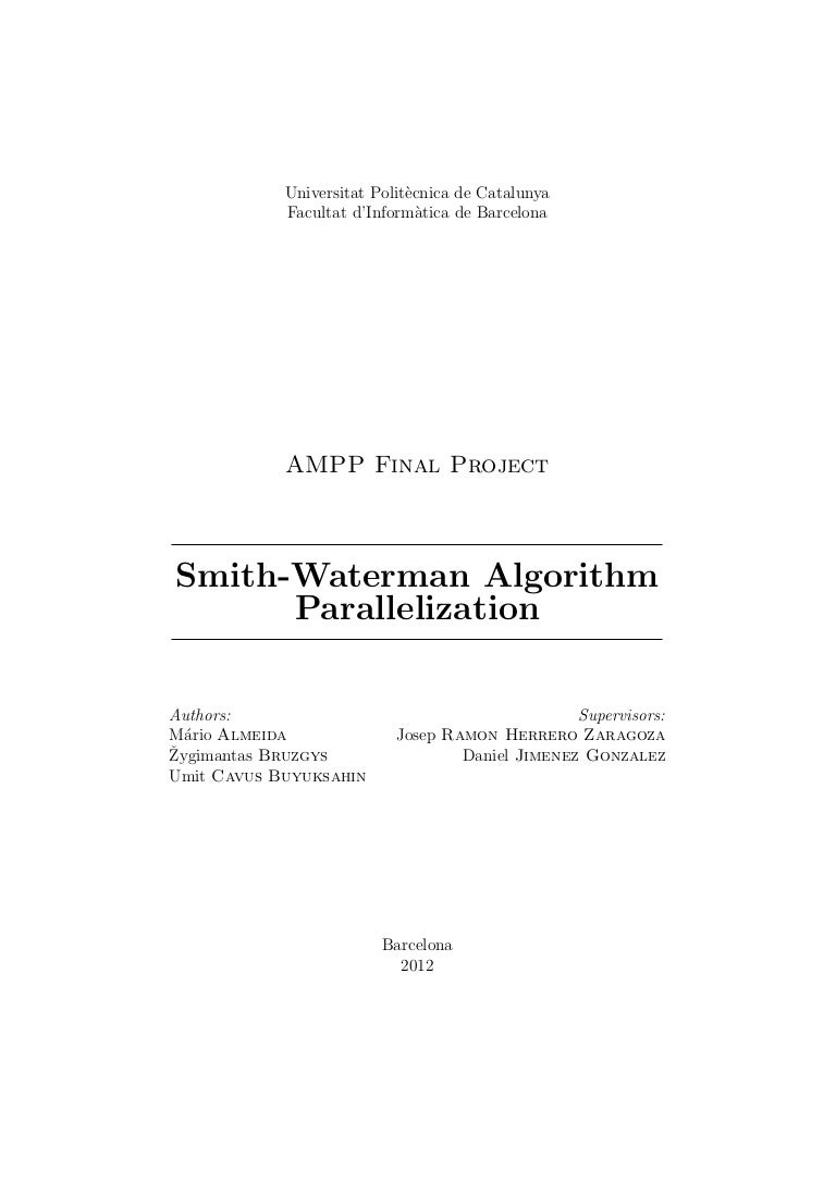 Smith Waterman Algorithm Parallelization