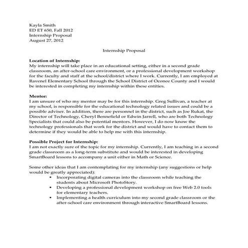 Internship Proposal | DOCX