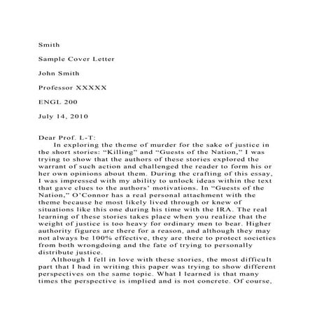 Smith 1Sample Cover LetterJohn SmithProfessor XXXXX.docx