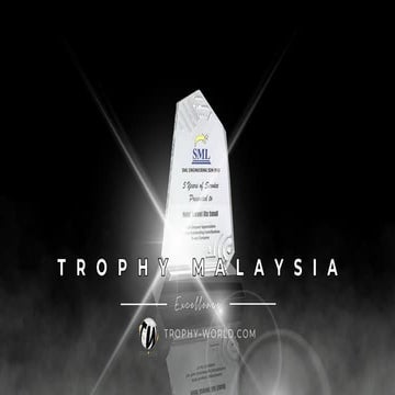 SML 5 Years Service Award Crystal Plaques at Trophy-World Malaysia ...