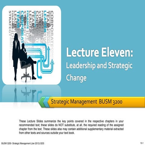 SM Lecture Eleven - Leadership and Strategic Change | PDF