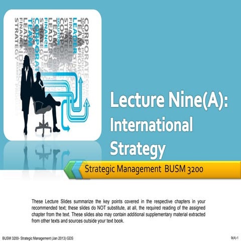 SM Lecture Nine (A) - International Strategy | PDF