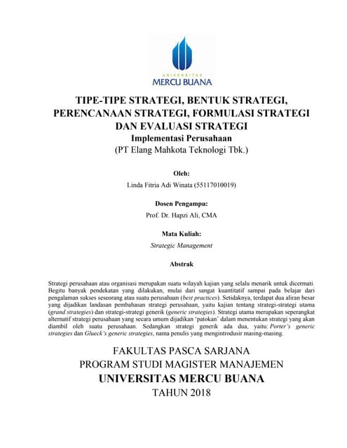 Tipe strategi | PDF