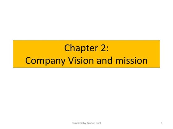 Vision and mission | PPT | Business | Business and Finance