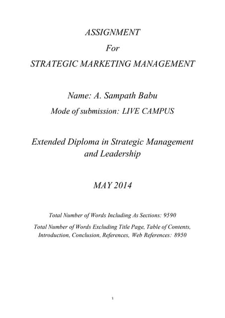 Smm assignment a. sampath babu | PDF Smm assignment a. sampath babu | PDF
