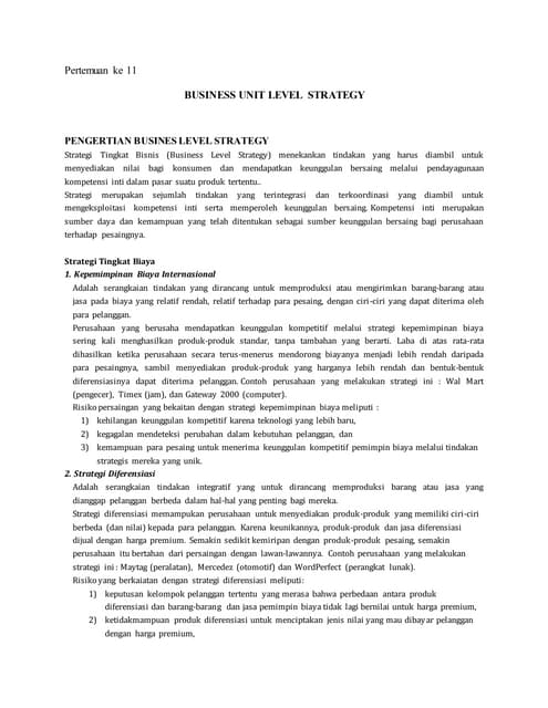 Manajemen Strategi - Formulasi Strategi Bisnis | PDF