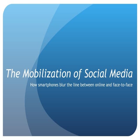 The Mobilization of Social Media | PPT