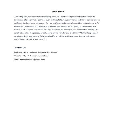 SMM Panel | DOCX